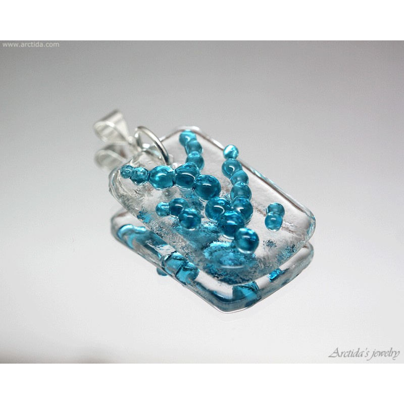 Blue green algae necklace for women Microbiology jewelry Cyanobacteria